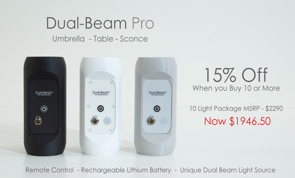 Dual Beam Umbrella & Table Light System – FUEL Lighting Systems